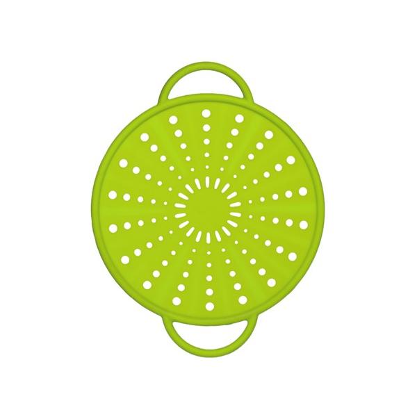 【商品番号】912mtx-467●鍋敷き、吹きこぼれ防止用のふた、電子レンジ用のふた、ピザ用マット、水切り、など５in１の便利なマット。