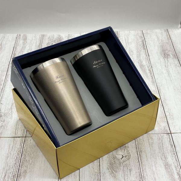 名入れ プレミアム 真空 ステンレス ペア タンブラー２色ペアセット 340ml 保冷保温 真空断熱構造 魔法瓶