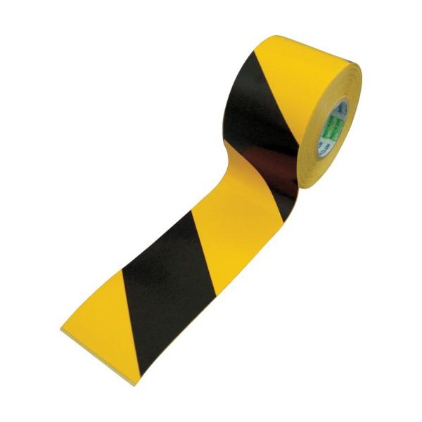 特長ペンキ不要です。巻いたり貼ったりするだけで、黄色と黒の美しいシマ模様ができます。用途屋内用。工事現場。工場などの危険標示。仕様 粘着力：5N/10mm引張強度：35.2N/10mm縞方向：斜め切断にはカッターが必要色：イエロー/ブラック...