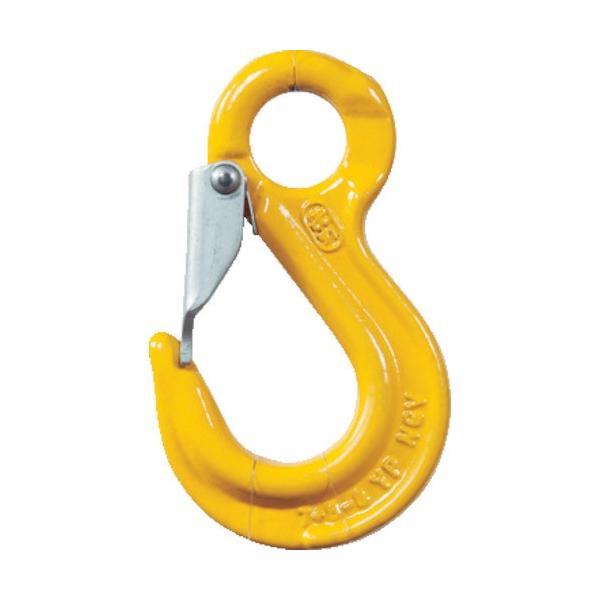 特長外れ止め付きフックです。ラッチをロックすることによって、掛け外れを防止することができ、安全に使用できます。ランチが外開きのため、玉掛けが容易にできます。用途スタンダードなフックとして。仕様 基本使用荷重(t)：1適合チェーン線径(mm)...