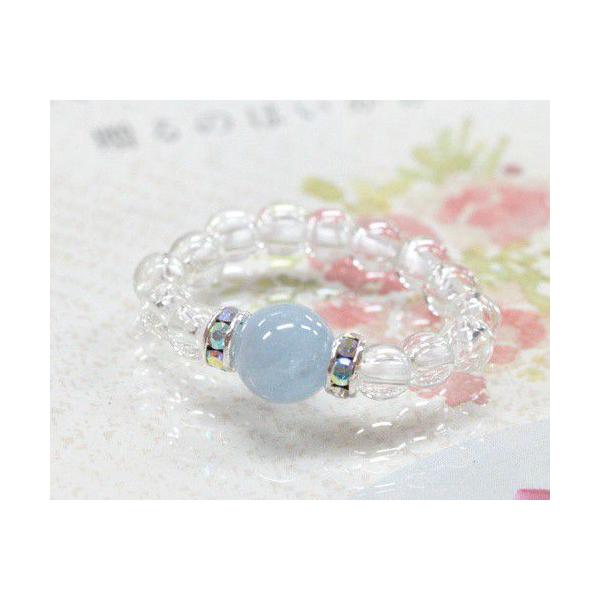 ●商品詳細●○使用石○AAA級水晶　約2〜3mm<br>AAA級アクアマリン　約6mm<br>★アクセントにきらきらロンデル金具を使用★ ※シリコンゴムを使用しているため伸縮性がありサイズは7号〜12号位までOKです...