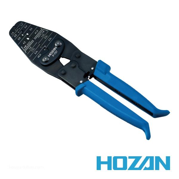 ●名称：圧着工具(オープンバレル端子用)●メーカー：HOZAN：ホーザン●型番：P-707●電工工具、部品＞圧着工具●仕様：全長(mm)：230 適応電線サイズ：AWG#30〜#14 重量(g)：320●特長：オープンバレル型コンタクト用。...