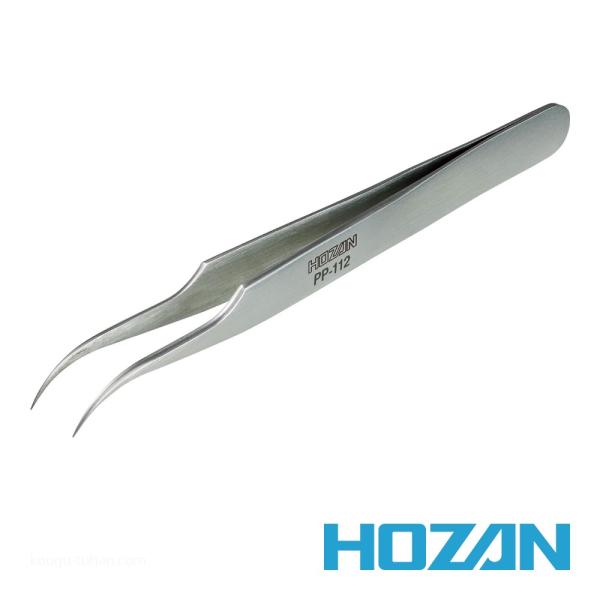 ●名称：ピンセット●メーカー：HOZAN：ホーザン●型番：PP-112●ペンチ、ニッパー、ピンセット＞ピンセット＞金属ピンセット●仕様：全長(mm)：115 全幅(mm)：10 先端幅(mm)：0.3 最大開幅(mm)：8 材質：ステンレス...