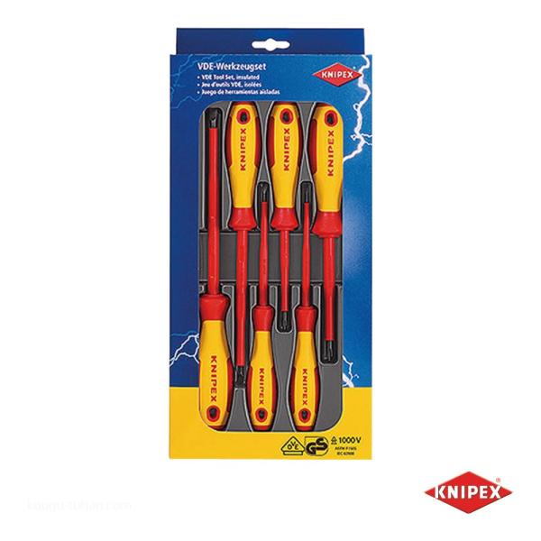 ●名称：絶縁ドライバーセット●メーカー：KNIPEX：クニペックス●型番：002012V01●電工工具、部品＞絶縁工具＞絶縁ドライバー＞絶縁ドライバーセット●セット内容：マイナスドライバー：3.0・4.0・5.5・6.5mm(9820-3....