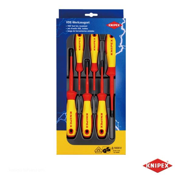 ●名称：絶縁ドライバーセット●メーカー：KNIPEX：クニペックス●型番：002012V03●電工工具、部品＞絶縁工具＞絶縁ドライバー＞絶縁ドライバーセット●セット内容：ポジ用ドライバー：#0・#1・#2(9825-00・01SL・02SL...