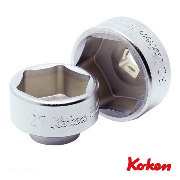 ●名称：3/8"オイルフィルターソケット 27mm●メーカー：koken：コーケン●型番：3400M.24-27●自動車・バイク用工具＞オイルフィルターレンチ●仕様：差込角("SQ)：3/8 サイズ(mm)：27 ソケット部外径(D1；mm...