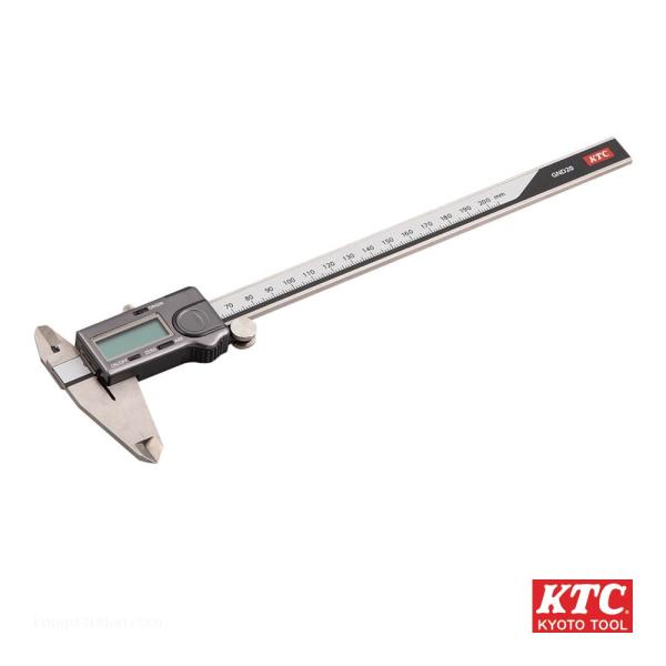 ●名称：200mm デジタルノギス●メーカー：KTC：京都機械工具●型番：GND20●JANコード：4989433774145●測定器＞ノギス＞デジタルノギス●仕様：測定範囲(mm)：0〜200 全長(L；mm)：286 寸法a(mm)：5...