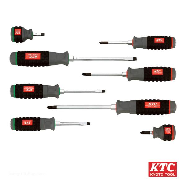 ●名称：樹脂柄ドライバセット (8本組)●メーカー：KTC：京都機械工具●型番：TPMD18●JANコード：4989433824437●ドライバー＞ドライバーセット●セット内容：樹脂柄ドライバクロス貫通タイプ：D1P2-1・2・3 樹脂柄ド...
