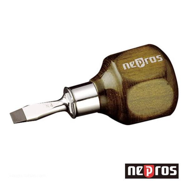 ●名称：ネプロス・木柄スタッビドライバ(マイナス)●メーカー：nepros：ネプロス●型番：ND3MS-06●ドライバー＞マイナスドライバー＞スタビ・マイナスドライバー●仕様：刃先厚(a；mm)：1.0 刃先幅(b；mm)：6.3 軸径(d...