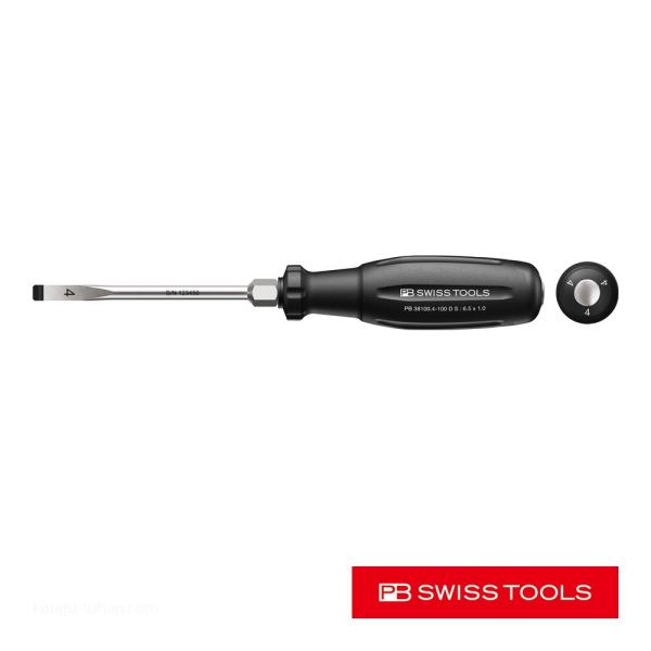 ●名称：スイスグリップEVO貫通マイナスドライバー●メーカー：PB SWISS TOOLS：ピービー●型番：38100.4-100DS●ドライバー＞マイナスドライバー＞貫通マイナスドライバー「スイスグリップEVOは３種の素材からなる新型ハン...