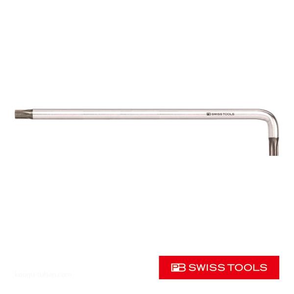 ●名称：L型いじり止めヘクスローブレンチ(ロング)●メーカー：PB SWISS TOOLS：ピービー●型番：411.B8●ハンドレンチ類＞棒レンチ(六角、へクスローブなど)＞特殊形状棒レンチ●仕様：サイズ：T8 適合ネジ：M2.5 軸径(φ...