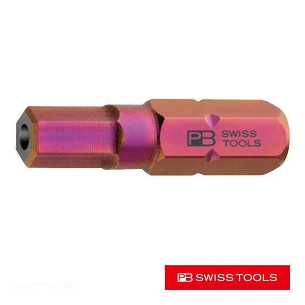 ●名称：イジリドメ六角ビット●メーカー：PB SWISS TOOLS：ピービー●型番：C6.210B/5●ビット＞イジリ防止等、特殊ビット●仕様：差込角(”HEX)：1/4(6.3mm) サイズ(mm)：5 全長(mm)：25 軸長(mm)...