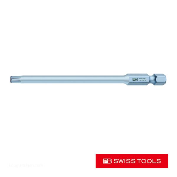 ●名称：段付ロングヘクスローブビット●メーカー：PB SWISS TOOLS：ピービー●型番：E6L.400/9-95●ビット＞へクスローブ(トルクス)ビット●仕様：差込角(”HEX)：1/4(6.3mm) サイズ：T9 全長(mm)：95...