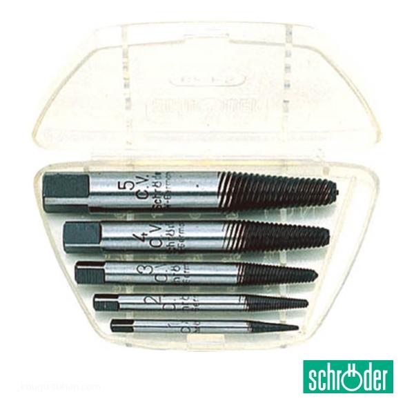 ●名称：スクリューエキストラクターセット (#160/1-5)●メーカー：SCHROEDER：シュローダー●型番：4.605.1●一般機械向け工具＞ボルト、ナット修正工具＞スクリューエキストラクター「スクリューエキストラクターセット、ケース...