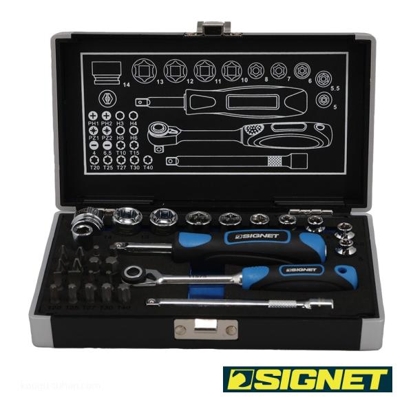 ●名称：1/4DR 31PC ショートソケット&amp;ビットセット（6角）●メーカー：SIGNET：シグネット●型番：11121●ハンドレンチ類＞ラチェットレンチ＞ラチェットレンチ・セット品●セット内容：ソケット：5・5.5・6・7・8・...