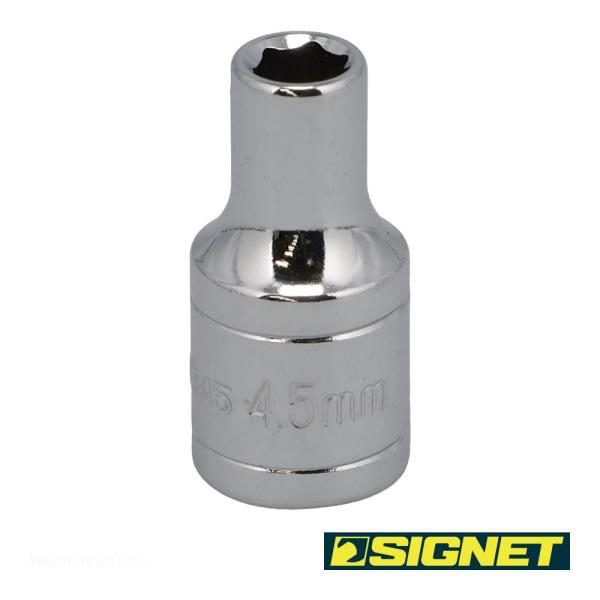 ●名称：1/4DR 4.5MM ソケット (6角)●メーカー：SIGNET：シグネット●型番：11345●ソケット＞ソケット(ミリ)＞標準長ソケット・1/4●仕様：差込角(SQ)：1/4 サイズ(mm)：4.5 全長(L；mm)：24.5 ...