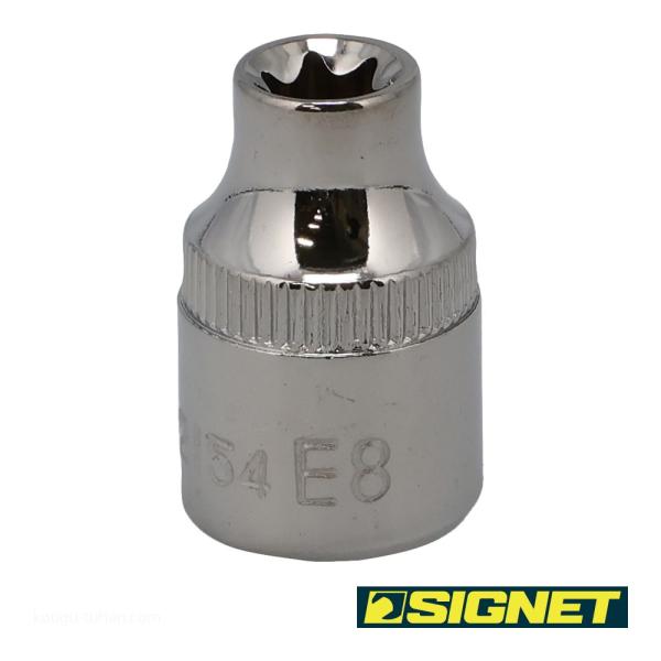●名称：3/8DR E8 ヘクスローブソケット (E型)●メーカー：SIGNET：シグネット●型番：12154●ソケット＞E型トルクスソケット「ミラー仕上げのメッキが美しいヘクスローブソケット」●仕様：差込角(SQ)：3/8 サイズ：E8 ...