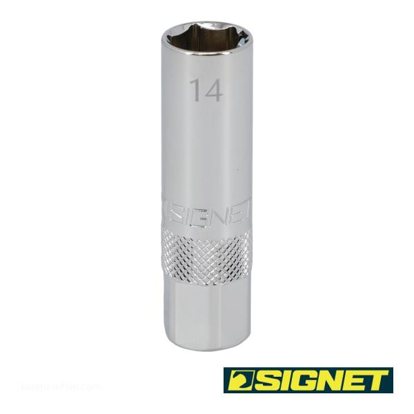 ●名称：3/8DR 14mm クリップ式プラグソケット●メーカー：SIGNET：シグネット●型番：12239●自動車・バイク用工具＞プラグレンチ、プラグソケット●仕様：クリップ搭載型。マグネットで良くあるセンサーへの影響、マグネット自体の破...