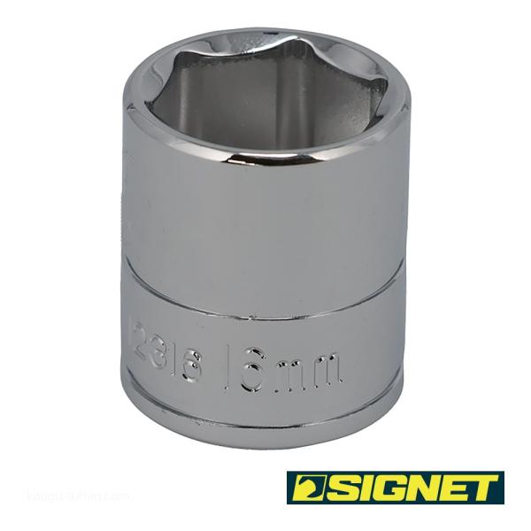 ●名称：3/8DR 16MM ソケット (6角)●メーカー：SIGNET：シグネット●型番：12316●ソケット＞ソケット(ミリ)＞標準長ソケット・3/8●仕様：差込角(SQ)：3/8 サイズ(mm)：16 全長(L；mm)：26.0 先端...