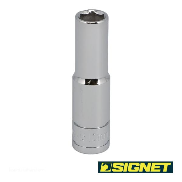 ●名称：3/8DR 10MM ディープソケット●メーカー：SIGNET：シグネット●型番：12410●ソケット＞ソケット(ミリ)＞ディープソケット・3/8●仕様：差込角(SQ)：3/8 サイズ(mm)：10 全長(L；mm)：63.3 先端...