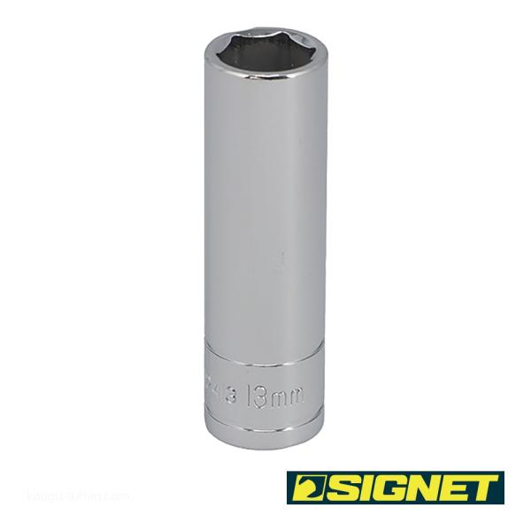 ●名称：3/8DR 13MM ディープソケット●メーカー：SIGNET：シグネット●型番：12413●ソケット＞ソケット(ミリ)＞ディープソケット・3/8●仕様：差込角(SQ)：3/8 サイズ(mm)：13 全長(L；mm)：63.3 先端...