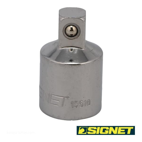 ●名称：1/2DR 1/2X3/8 ソケットアダプター●メーカー：SIGNET：シグネット●型番：13510●ソケット＞変換アダプタソケット「便利なソケットアダプター」●仕様：サイズ(SQ×SQ)：凹1/2×凸3/8●用途：1/2SQのラチ...