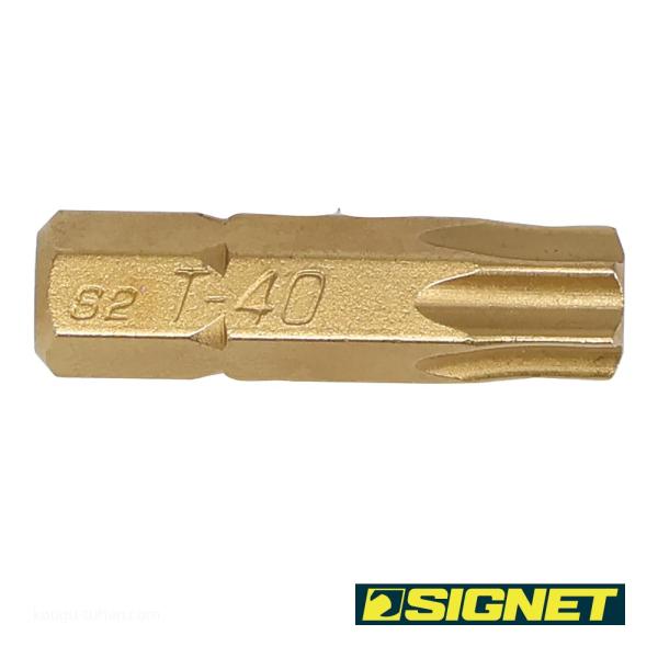●名称：1/4" チタンコーティングいじり止ビット TX40●メーカー：SIGNET：シグネット●型番：21513●ビット＞イジリ防止等、特殊ビット「耐久性に優れたチタンコーティングビット」●仕様：差込角(HEX)：1/4 全長(mm)：2...