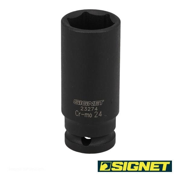 ●名称：1/2DR 24MM ディープ インパクト ソケット●メーカー：SIGNET：シグネット●型番：23274●ソケット＞インパクトソケット(ミリ)＞インパクトソケット・1/2「コストパフォーマンスに優れたディープインパクトソケット」●...