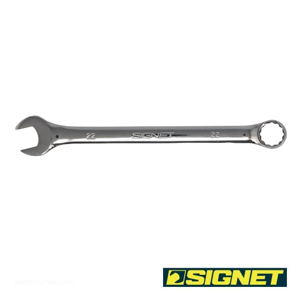●名称：22MM コンビネーションレンチ●メーカー：SIGNET：シグネット●型番：30222●ハンドレンチ類＞スパナ、メガネレンチ類＞コンビネーションレンチ(ミリ)「ミラー仕上げが美しい」●仕様：メガネ部オフセット角(度)：15 サイズ(...
