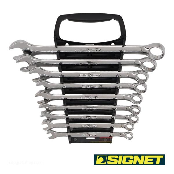 ●名称：9PC コンビネーションレンチセット MM●メーカー：SIGNET：シグネット●型番：30729●ハンドレンチ類＞スパナ、メガネレンチ類＞コンビネーションレンチ・セット品「ミラー仕上げが美しいスタンダードセット」●セット内容：コンビ...