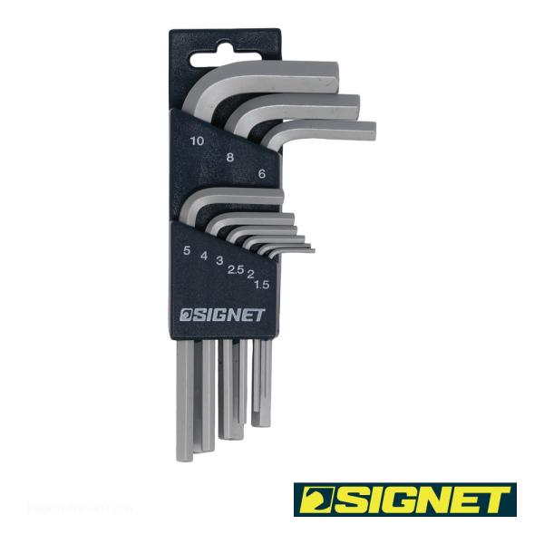 ●名称：9PC 六角レンチセット●メーカー：SIGNET：シグネット●型番：35009●ハンドレンチ類＞棒レンチ(六角、へクスローブなど)＞L型六角棒レンチセット「使いやすいレンチセット」●セット内容：六角レンチ：1.5・2・2.5・3・4...
