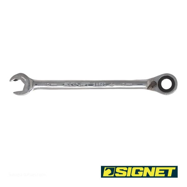 ●名称：10MM リバーシブルダブルラチェットレンチ●メーカー：SIGNET：シグネット●型番：38640BU●ハンドレンチ類＞スパナ、メガネレンチ類＞ギアレンチ＞標準長ギアレンチ●仕様：ギア数：72 材質：クロムバナジウム鋼 サイズ(mm...