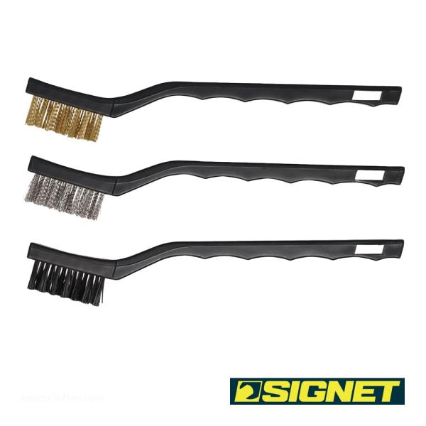 ●名称：ワイヤーブラシ 3PCS S-VALUE●メーカー：SIGNET：シグネット●型番：45657●ドリル、切削・研磨工具＞面取り、バリ取り、ヤスリ＞ヤスリ●セット内容：ステンレス製ワイヤーブラシ PP製ワイヤーブラシ 真鍮製ワイヤーブ...