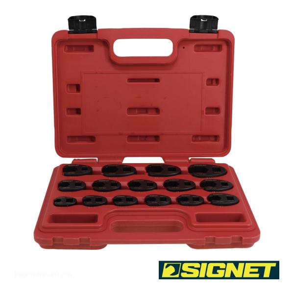 ●名称：15PC クローフットレンチセット●メーカー：SIGNET：シグネット●型番：46905●ハンドレンチ類＞スパナ、メガネレンチ類＞フレアナット、クローフットレンチ「コストパフォーマンス抜群のクローフットレンチセット」●セット内容：ク...