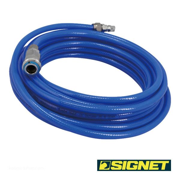 ●名称：クイックカプラー付エアホース 6.5mmX10m ブルー●メーカー：SIGNET：シグネット●型番：65451●空圧工具、部品＞エアーホース、リール●仕様：使用温度(度)：-20〜60 最高使用圧力(Mpa)：1.4 材質：ポリウレ...