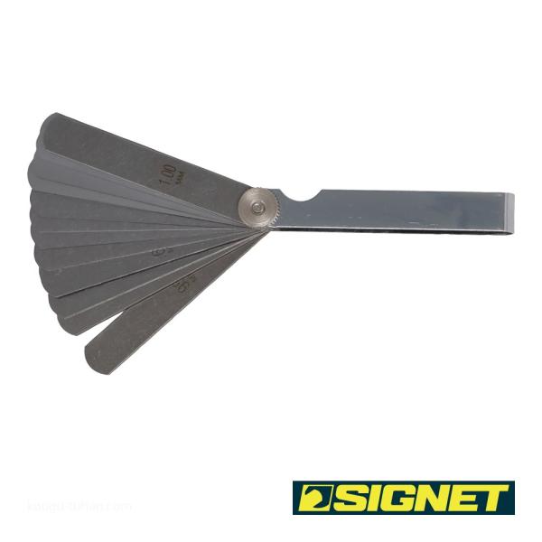 ●名称：フィラーゲージ25PCS●メーカー：SIGNET：シグネット●型番：75406●測定器＞シックネスゲージ●仕様：ブレード数：25 ブレード長(mm)：85 ブレード幅(mm)：12.8 硬度(HRC)：20 測定範囲(mm)：0.0...