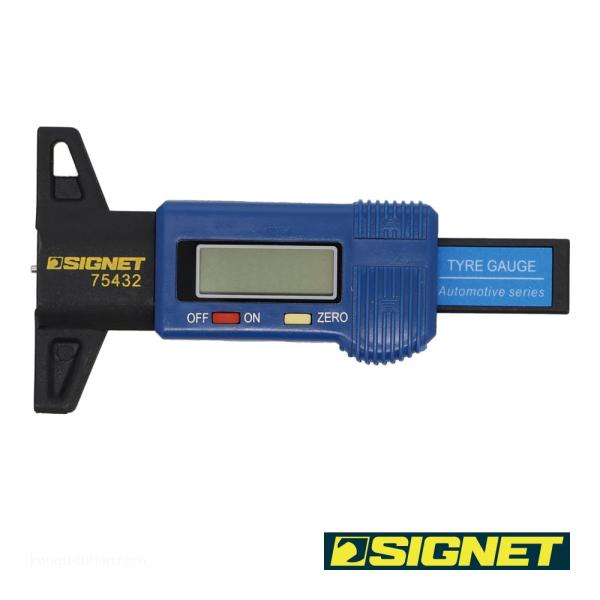 ●名称：デプスゲージ●メーカー：SIGNET：シグネット●型番：75432●測定器＞ノギス＞デジタルノギス「タイヤの溝をデジタルで素早くチェック」●仕様：測定範囲(mm)：0-25 測定精度(mm)：0.01 使用温度範囲(度)：0〜40 ...