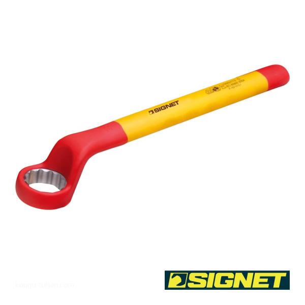 ●名称：絶縁メガネレンチ 7MM●メーカー：SIGNET：シグネット●型番：E40407●電工工具、部品＞絶縁工具＞絶縁レンチ＞絶縁スパナ、絶縁メガネ「シグネットの絶縁工具は絶縁工具唯一の国際規格であるIEC60900に適合」●仕様：金属部...