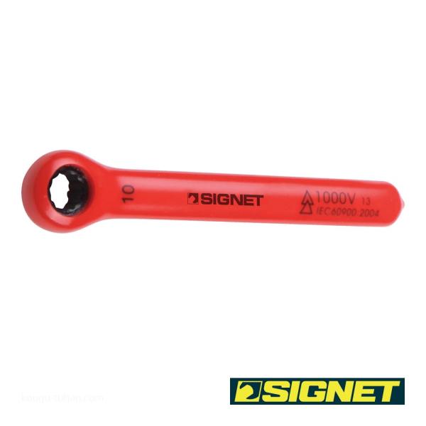 ●名称：絶縁SIGNETレンチ 10MM●メーカー：SIGNET：シグネット●型番：E42710●電工工具、部品＞絶縁工具＞絶縁レンチ＞絶縁スパナ、絶縁メガネ「シグネットの絶縁工具は絶縁工具唯一の国際規格であるIEC60900に適合」●仕様...