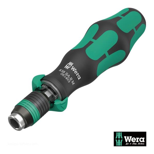 ●名称：838 RA-R M ラチェットビットドライバハンドル(RapidAdaptor) 6.35mm●メーカー：Wera：ヴェラ●型番：05051493001●ドライバー＞差し替え式ドライバーハンドル「クイックリリース付きのビットドライ...