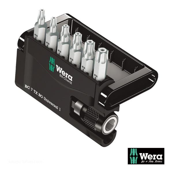 ●名称：ビットチェック7 いじり止め付きトルクスビットセット(7点)●メーカー：Wera：ヴェラ●型番：05056158001●ビット＞ビットセット「高品質ないじり止めドライバートルクスビットセット」●セット内容：ビットホルダー：1/4”×...
