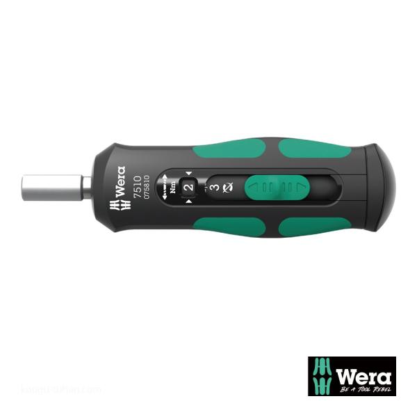 ●名称：7510 SafeTorque トルクドライバー(1-3Nm)●メーカー：Wera：ヴェラ●型番：05075810001●トルクレンチ・ドライバー＞トルクドライバー●仕様：差込角(inch)：1/4 調整トルク値(Nm)：1.0・1...