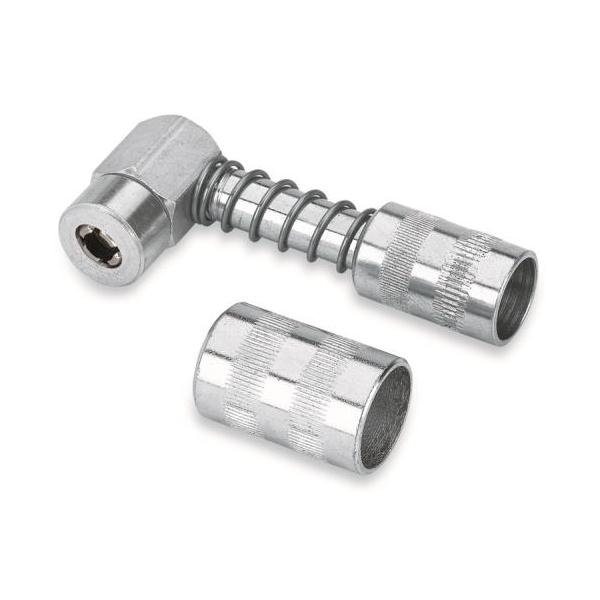 "●適用グリースガン…EA991CN-2、-3、-4、-6、-10（かみ込み式カプラータイプ）●仕様…90°カプラー●手動式グリースガン専用●サイズ…78×30mm●届きにくい所や密封型ベアリングなどに●大小のコネクター付…オイル・グリース...