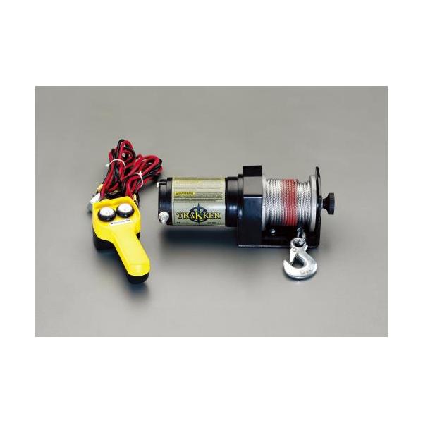 "●電源…DC12Vバッテリー専用●水平牽引能力…907kg●使用ワイヤー…&amp;phi;4.7mm×15.2m●巻取スピード…4.5m/分(無負荷)●重量…5kg●サイズ…284×105×104(H)mm●電源コード長…出力側：1.6...