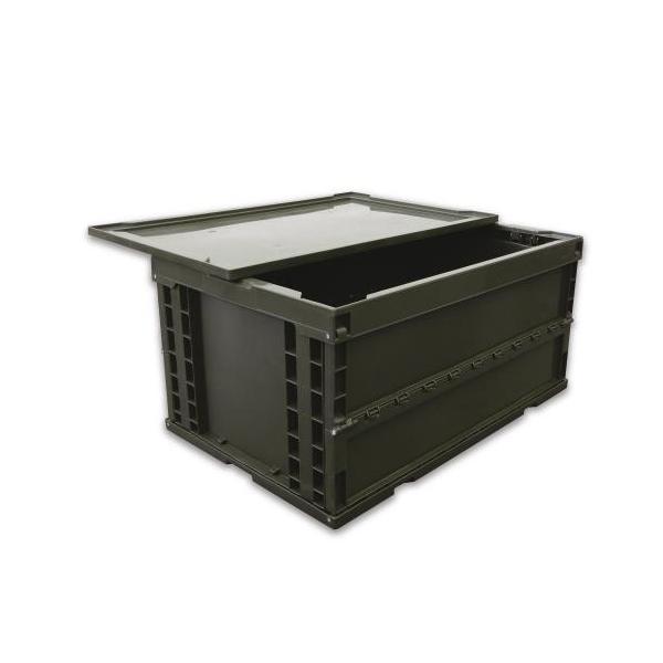 "●メーカー…ESCOオリジナル●色…OD色●入数…1個入り●材質…ポリプロピレン●容量…74L●外寸(W×D×H)…649×439×327mm●内寸(W×D×H)…600×406×315mm●折りたたみ時高さ…77mm●フタサイズ…657...