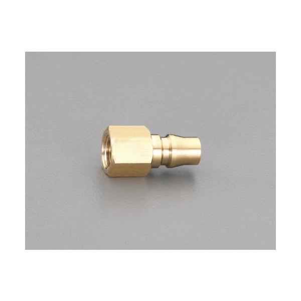 "●型…20型●材質…真鍮●シール材質…ニトリルゴム●使用温度範囲…-20℃〜＋80℃●使用圧力…1.0MPa●ねじサイズ…Rc（PT）3/8”●全長…36.5mm●適用流体…空気・水●バルブ構造…片路開閉型●重量…44g●流体はソケット側...