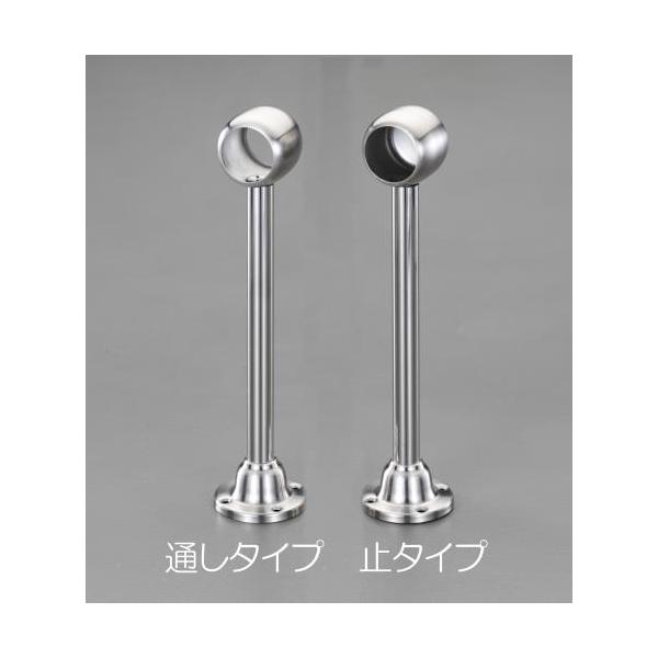 "●用途…クローゼット内のハンガーパイプ取付など●仕様…止め（エンド)用●材質…ステンレスSUS304●内部（首部）にスチール製寸切りボルト入り●適用パイプ径…25mm●プレート径…56mm●全高…230mm●取付穴数…4●取付穴径…3.8...