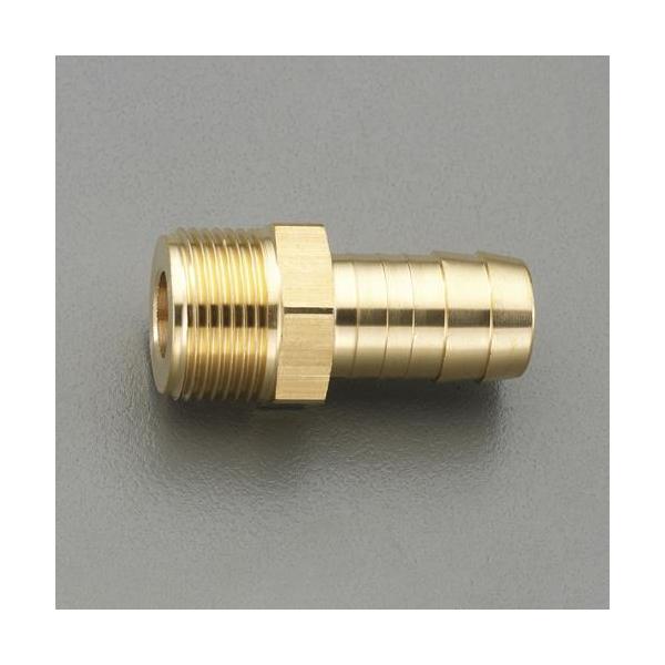 "●ねじ径…G（PF）1/4”●適合ホース内径…1/4”（6mm）●全長(mm)…39●ねじ有効長…9mm●タケノコ有効長(mm)…25●穴径(mm)…5●六角対辺(mm)…17●材質…真鍮●最高使用圧力…1.2MPa●重量(g)…19●入...