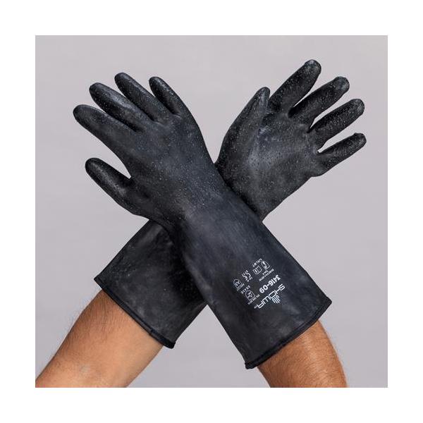 "●サイズ…M●カラー…ブラック●全長(mm)…360●掌周り(mm)…205●中指長さ(mm)…75●厚み(mm)…1●材質…ネオプレン●EU規格CE EN388耐切創レベル XE●耐切断性に優れ、酸・アルカリ・溶剤・グリース・オイルなど...