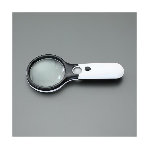 "●倍率…3.5倍/12倍●サイズ(mm)…レンズ：&amp;phi;60全長：180●光源…LED球●電源…単4電池×3本(付属)●材質…アクリルレンズ●重量…約61g●LEDライト付●小さいレンズの倍率は12倍です。●※付属電池はテスト...